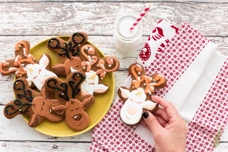 Gingerbread Reindeer Cookies with Royal Icing - Sense & Edibility