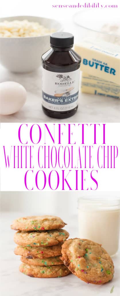 Confetti White Chocolate Chip Cookies - Sense & Edibility