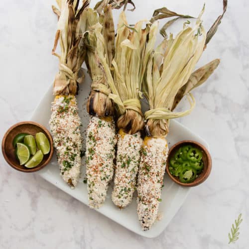 Elotes (Grilled Mexican Corn on the Cob) Street-Vendor Style