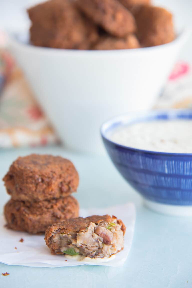Black Eyed Pea Fritters with Sofrito Dipping Sauce - Sense & Edibility